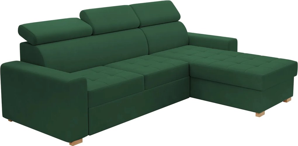 Rohová rozkládací sedací souprava do L MONSUM, 245 cm, s úložným prostorem Roh pohovky: Levý roh, Barva látky: Žlutá (Kronos 01)