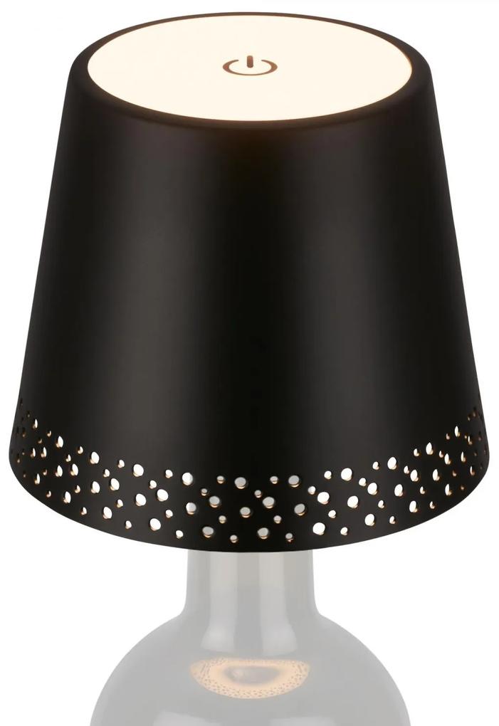 BRILO 7485015 LED nabíjecí stolní lampa, 11 cm, USB-C, 2,6W, 280lm, černá - BRILONER
