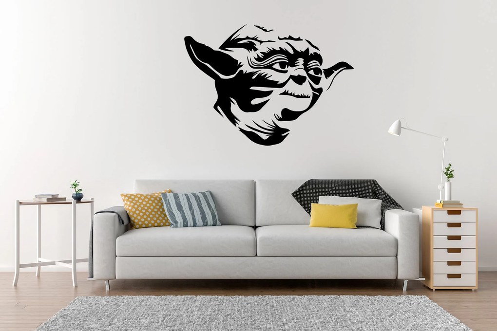 Lepy.cz Samolepka na zeď Mistr Yoda Star Wars Velikost (šířka x výška): 70x50cm, Barevná varianta: Světle hnědá