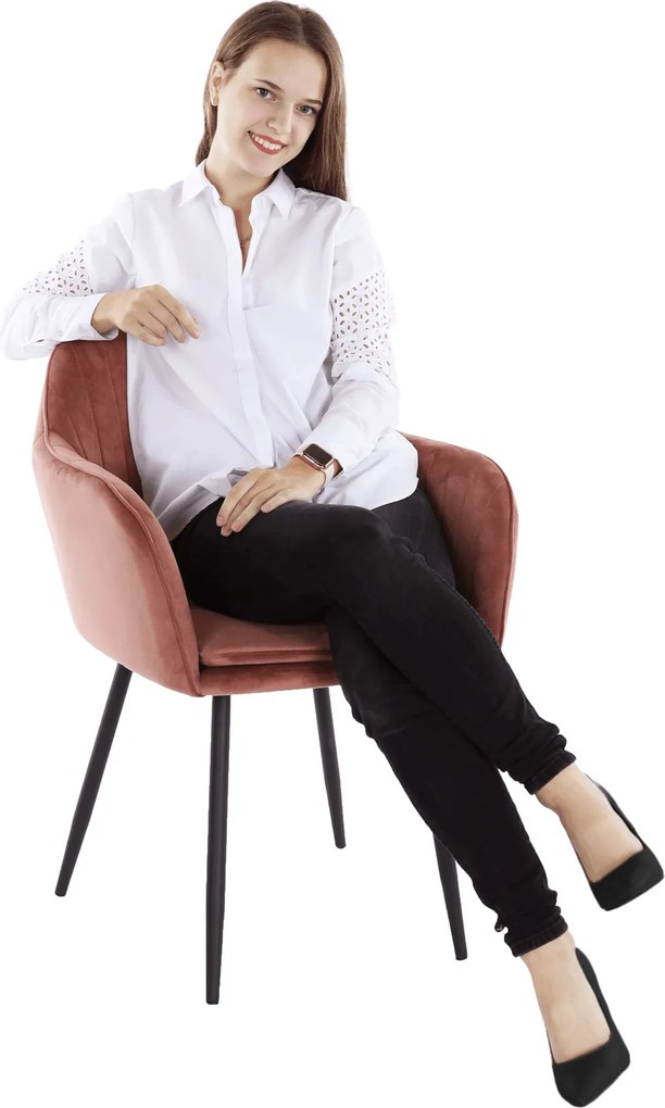 Designové křeslo, růžovohnědou Velvet látka, ZIRKON