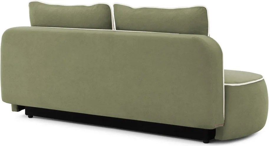 Khaki/béžová sametová rozkládací/s úložným prostorem pohovka 210 cm Saga – Ropez