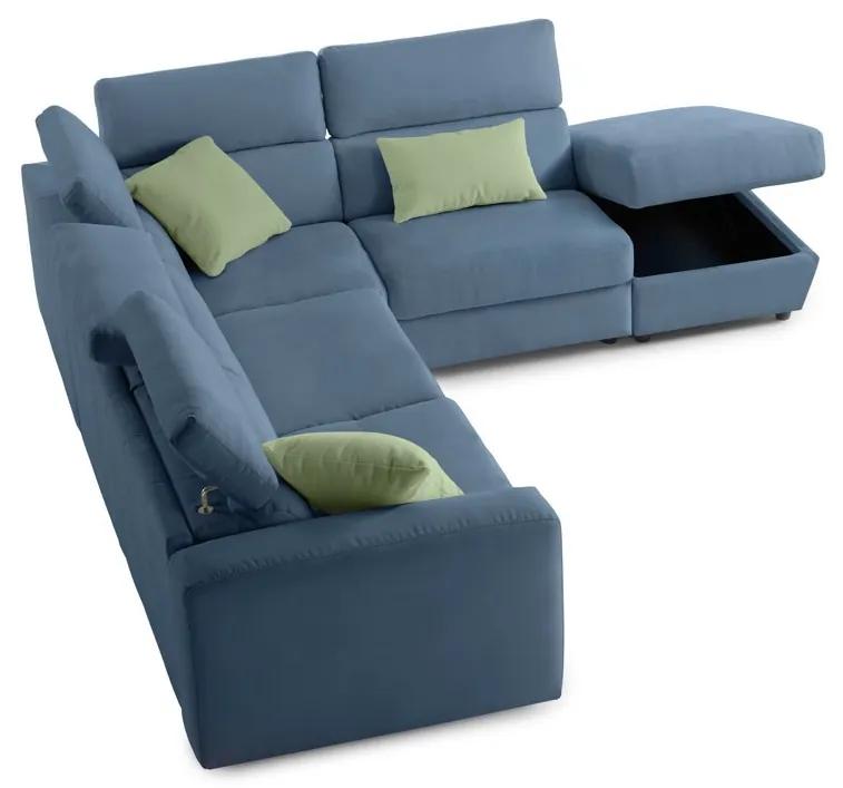 Pregio Italia sofa&relax Polohovací rohová sedačka MAJESTY Provedení: 3 rozkládací + roh + 1 s ukonč., Vzorník látek: tekno fibra 02 linen