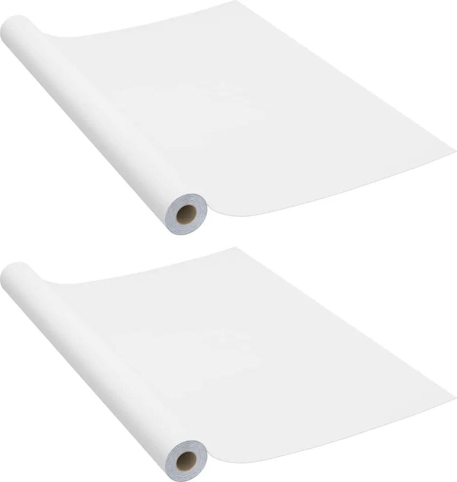Samolepící tapety na nábytek 2 ks bílé 500 x 90 cm PVC 3059651