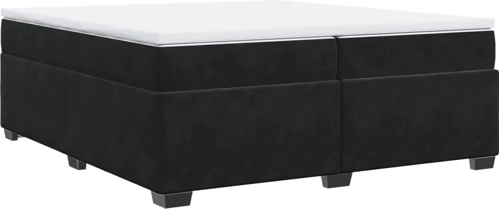 Box spring postel s matrací černá 200x200 cm samet 3285307