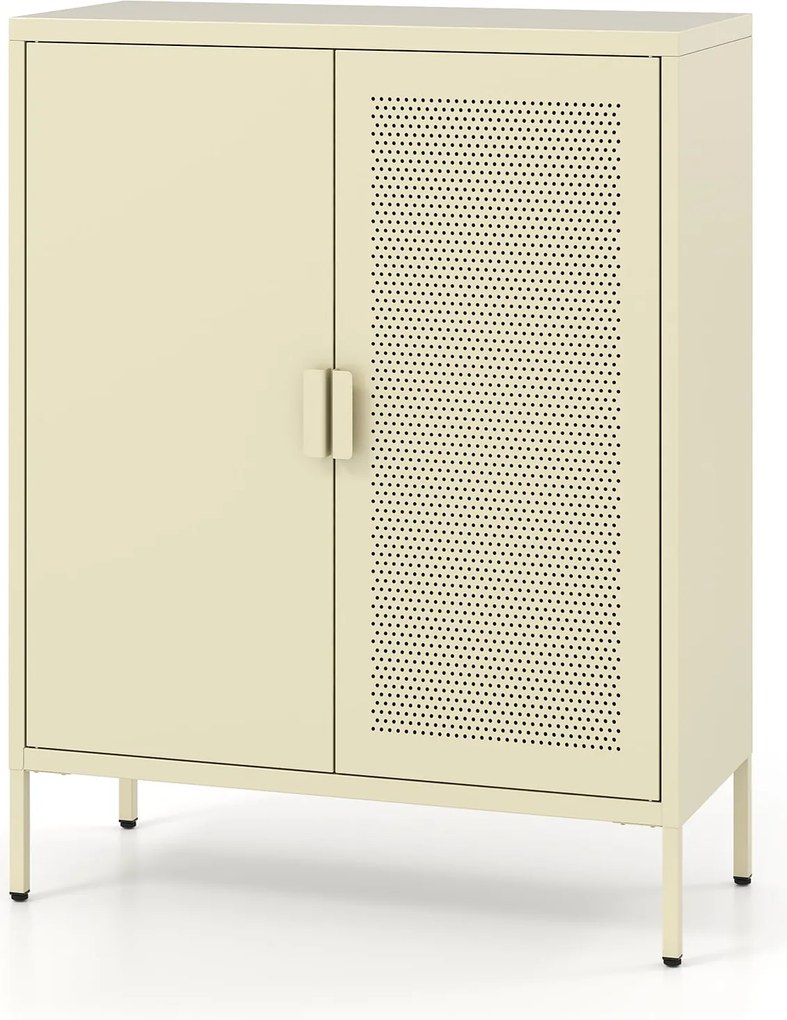 Costway Kovová skříň s nastavitelnou policí, kartotéka s – 80 × 35 × 102 cm