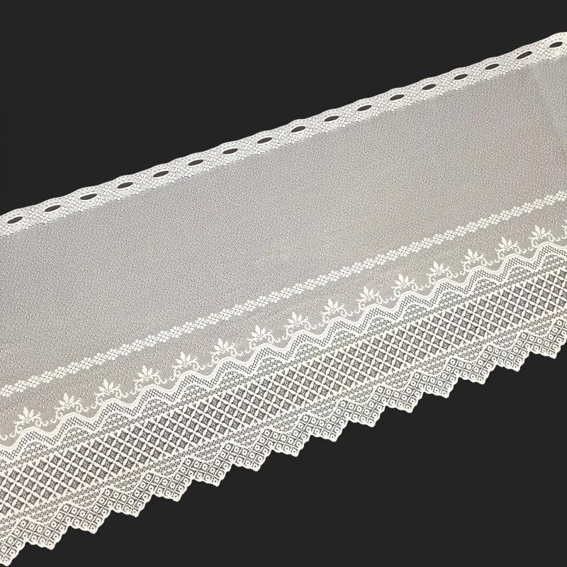 Vitrážová žakárová záclona bílá 40,50,60,70,90,100cm L004 Ervi metráž