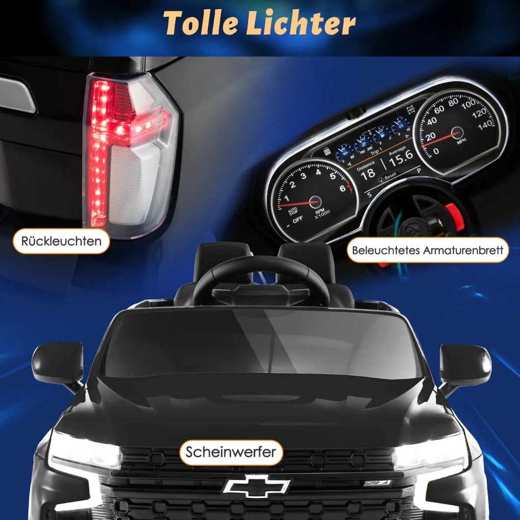 Costway Dětské elektrické auto Chevrolet s 2,4 G dálkovým ovládáním a – černý