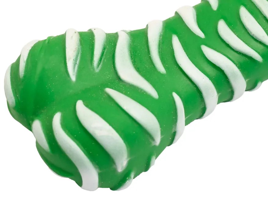 Gumová pískací hračka pro psy BONE 18 cm, zelená