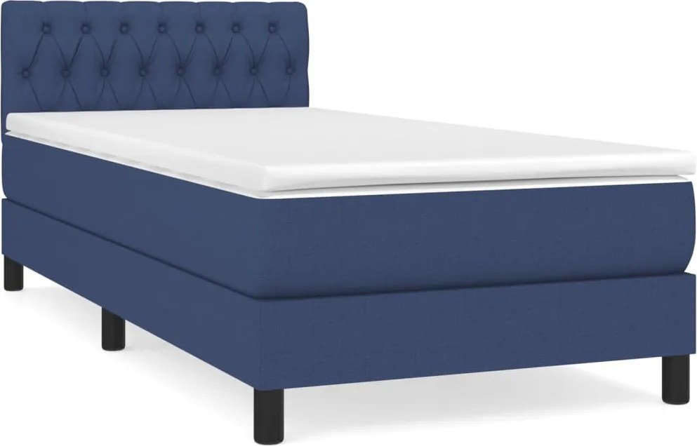Box spring postel s matrací modrá 90x200 cm textil 3140271