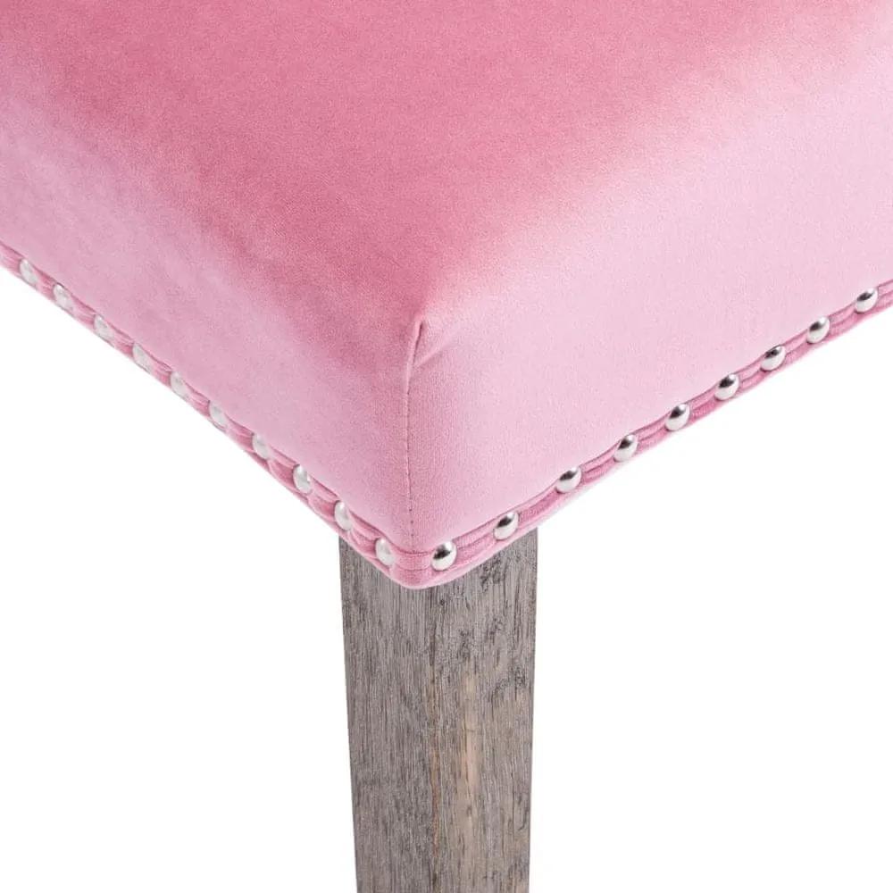 Petromila Jídelní židle 6 ks růžové samet