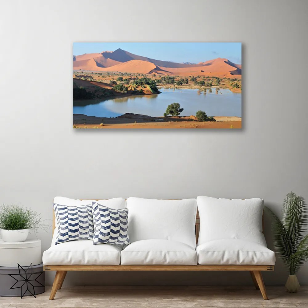 Obraz na plátně Jezero Poušť Krajina 125x50 cm