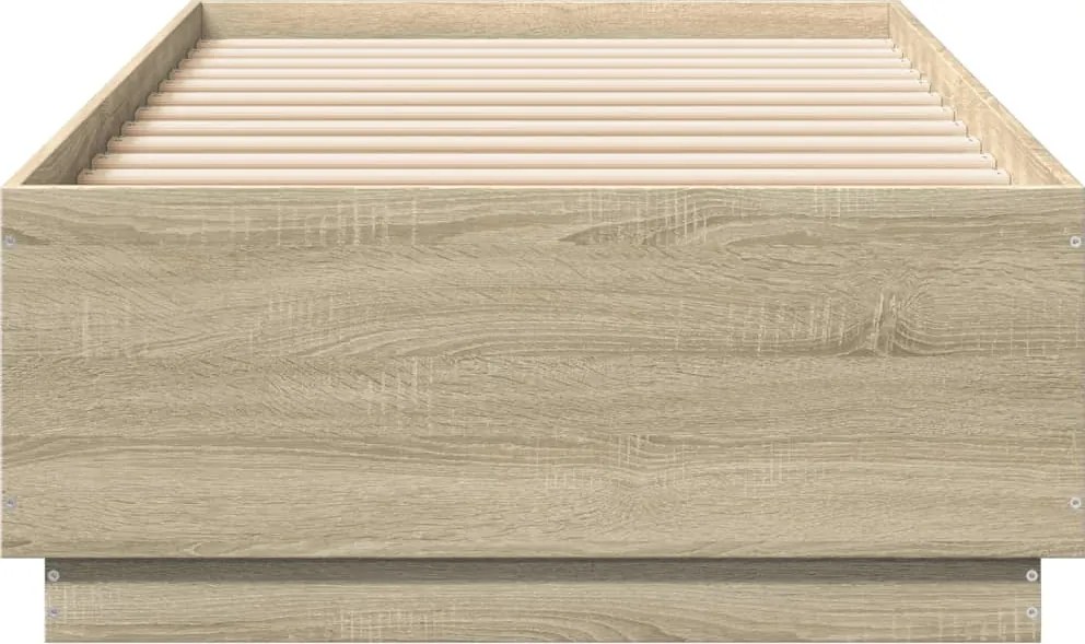 Rám postele s LED osvětlením dub sonoma 90 x 200 cm kompozit 3209634