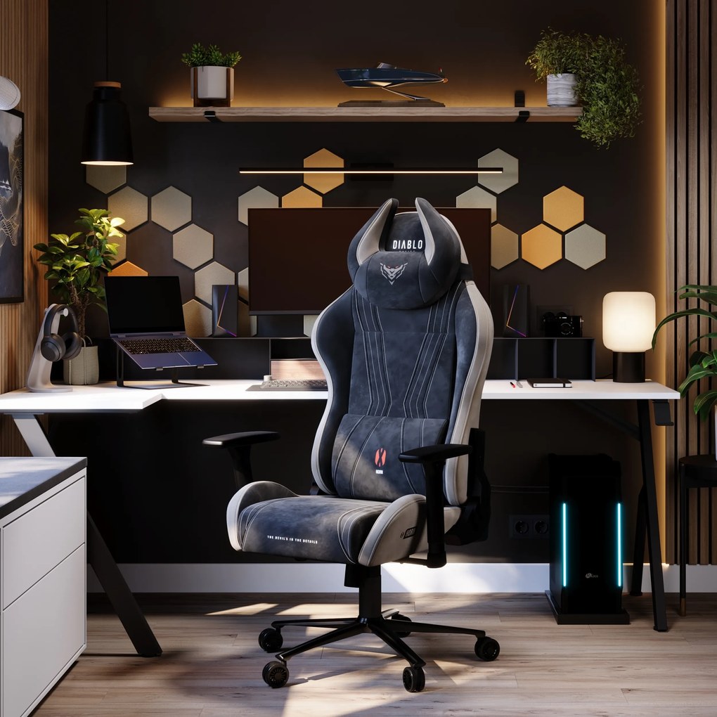 Herní křeslo z látky Normal Size, černý-béžový: Diablo X-Horn 2.0 Camel Black