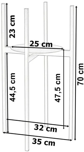 Stojan na kvety TORRE černý 70 cm
