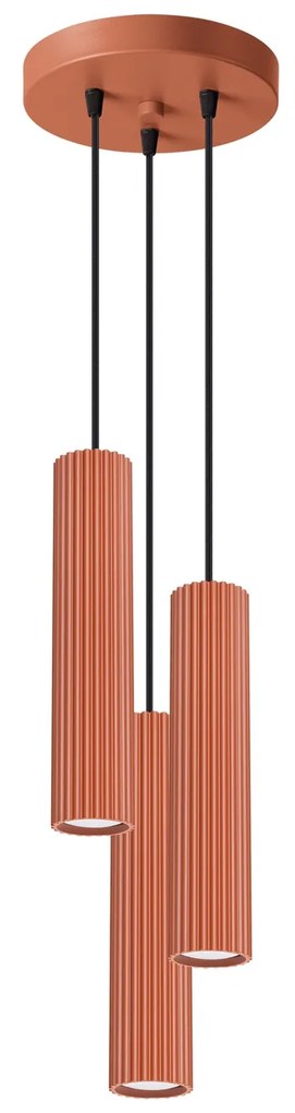 Sollux Lighting Závěsné svítidlo KARBON 3P červený okr