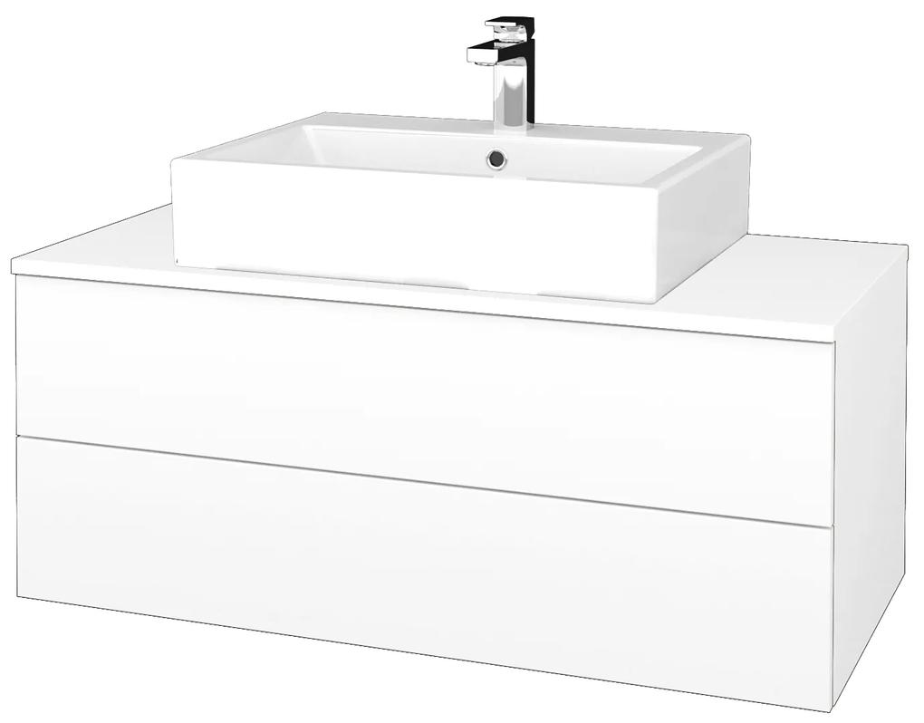 Dřevojas Koupelnová skříňka MODULE SZZ2 100 Varianta: M01 Bílá mat / M01 Bílá mat