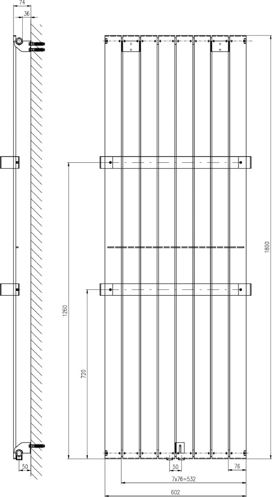 Sapho Colonna otopné těleso 602 x 1800 mm středové bílá IR160