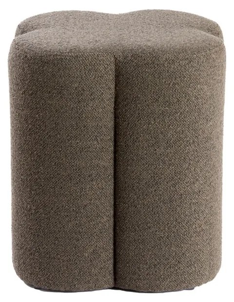 Hnědý taburet z textilie bouclé Nalani – Light &amp; Living