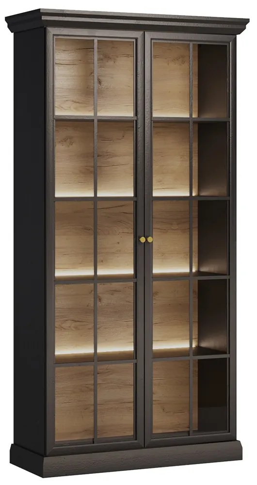 LUCCA c | vitrína W2D s policemi | 102,4 cm | černá