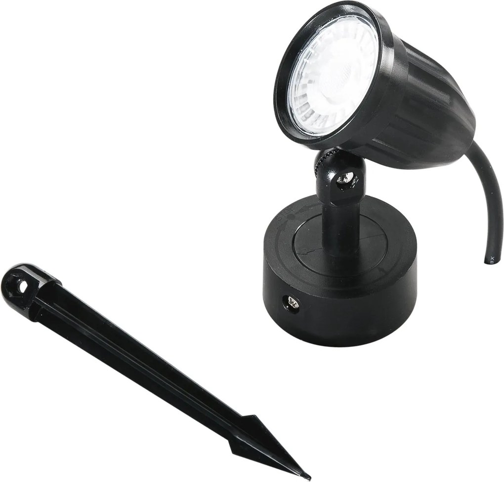 FAN LED-PEG-9C-NER Venkovní reflektor LED PEG plast černá 9 W 800 lm 3000 K 11,9 x 5,3 x 6,53 cm - FANEUROPE