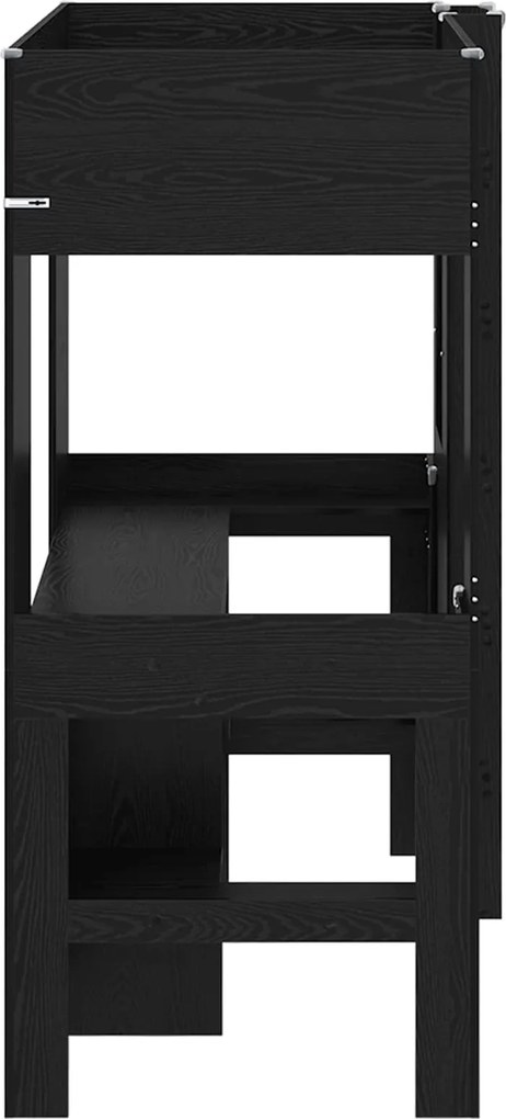 Rám patrové postele se stolem s policí Černý dub 75 x 190 cm 3410428