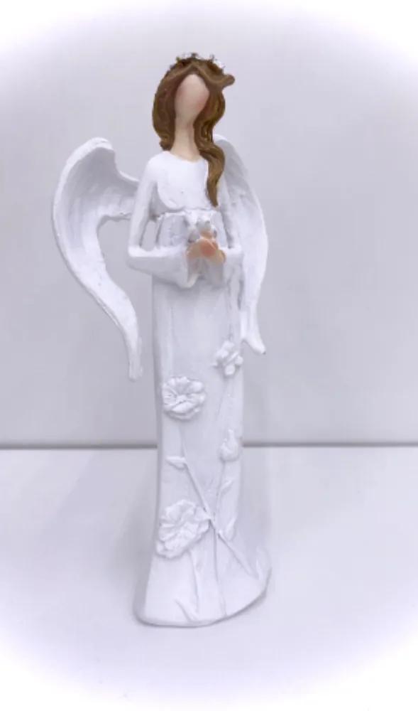 Dekorační soška anděl Edwilan, v. 18  x  š. 7 x hl. 4,5 cm, 2 druhy, cena za jeden kus