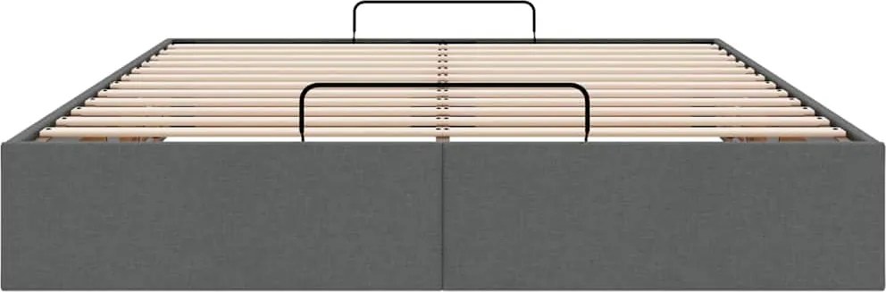 Osmanský rám postele bez matrací tmavě šedá 140x190 cm textil 3310876