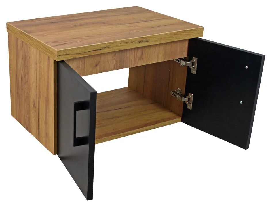 Comodo Koupelnová skříňka pod deskové umyvadlo Agria II GOB 60-HD - zlatý dub/černá