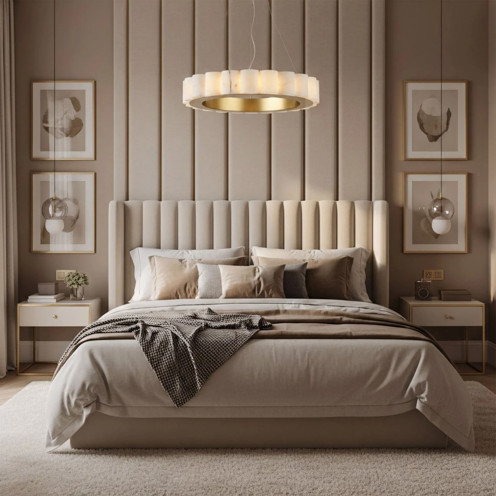 Toolight Toolight, LED stropní svítidlo 50cm, 27W, dálkové ovládání, APP1801-CP, zlatá matná-imitace kamene, OSW-05979