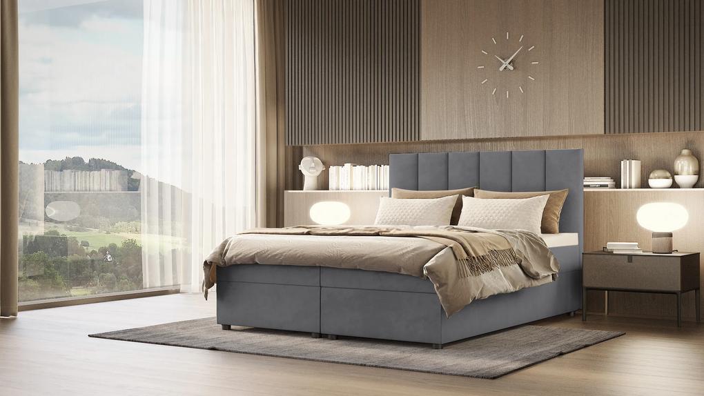 SFAB Kontinentální čalouněná postel VENUS (160x200 cm) Látka Velutto: Velutto 14 - Růžová