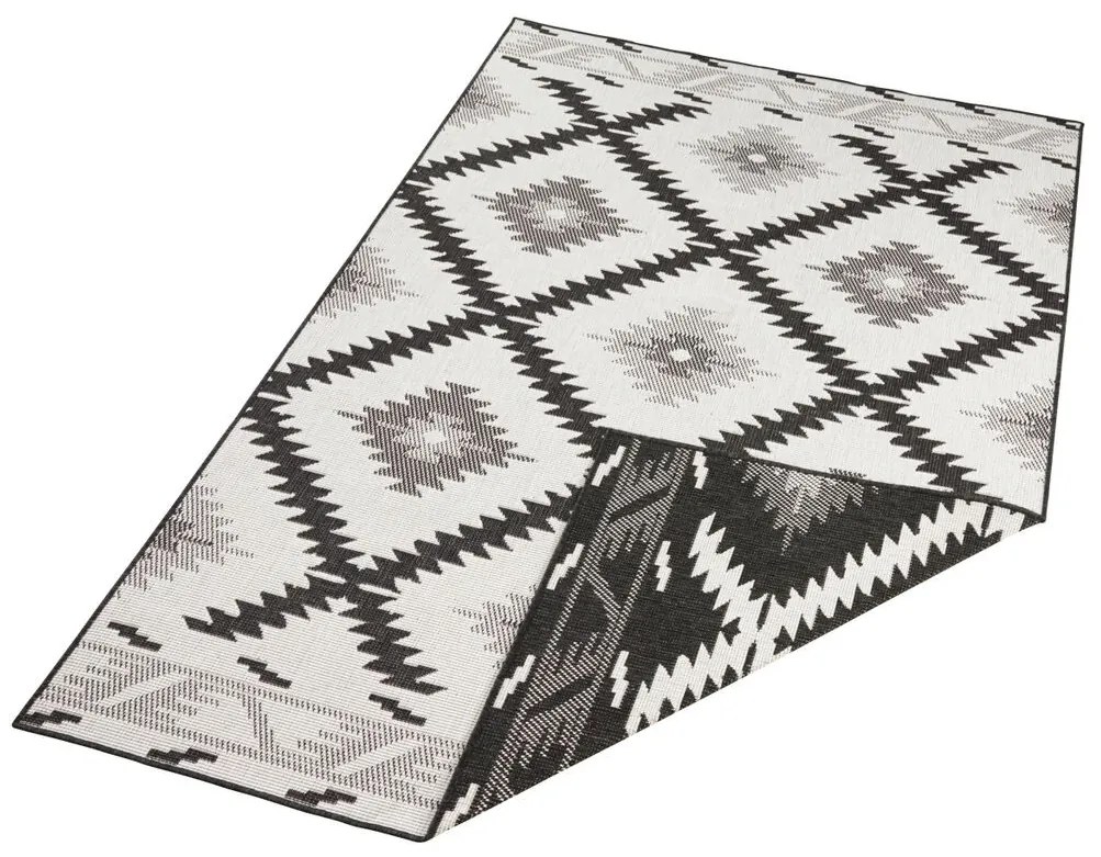 NORTHRUGS - Hanse Home koberce Kusový koberec Twin Supreme 103429 Malibu black creme – na ven i na doma - 80x150 cm