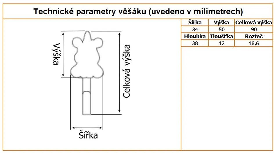 In-Design Dětský věšák Jednorožec růžový