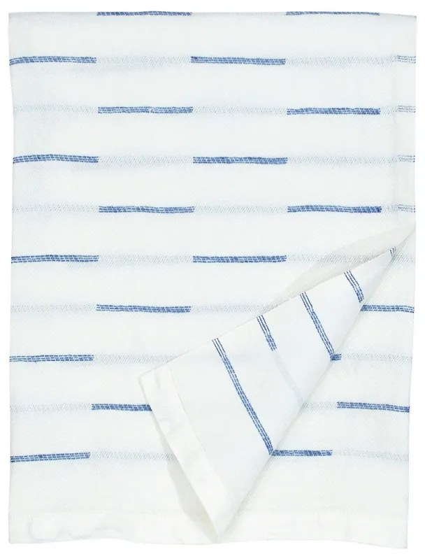 Lněný ručník Paussi, bílo-modrý rain, Rozměry  95x180 cm