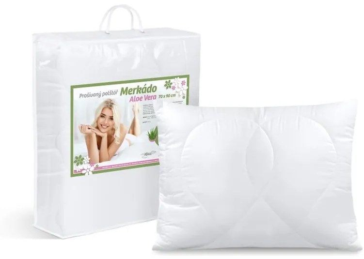 Bellatex Polštář Merkádo Aloe Vera 900g 70x90 cm bílá