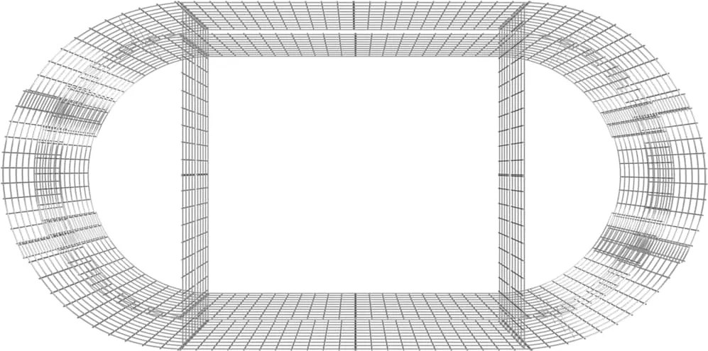 Gabionový vyvýšený záhon pozinkované železo 200 x 100 x 100 cm 152045