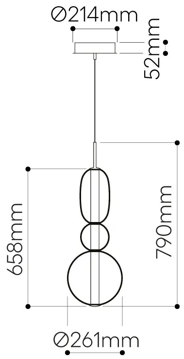 Bomma Pebbles skleněné závěsné svítidlo, malé Barva: Červená, Konfigurace: Model 4