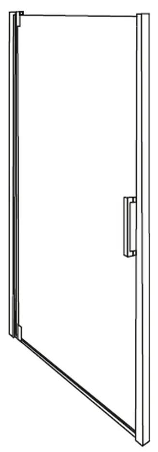 BluBleu BlackBerry - kyvadlové dveře do niky, pro šířku vaničky 100 cm, černá matná, čiré sklo
