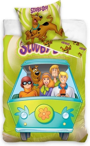 Carbotex dětské povlečení bavlna Scooby Doo Na cestách 140x200+70x80 cm