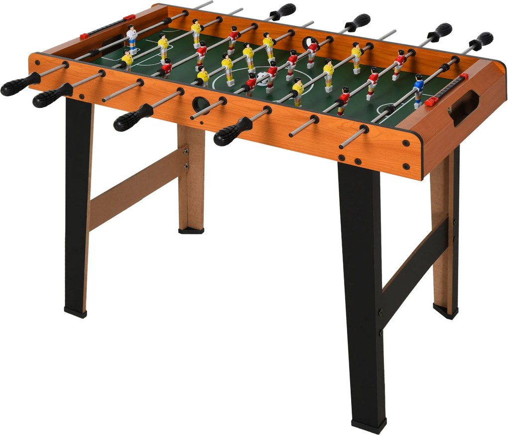 HOMCOM Stolní fotbal s nerezovými tyčemi, pro dospívající a dospělé, 84,5x40x61,2 cm, černý