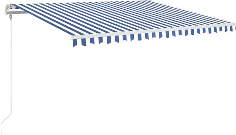 Automatická zatahovací markýza 450 x 350 cm modrobílá 3069006