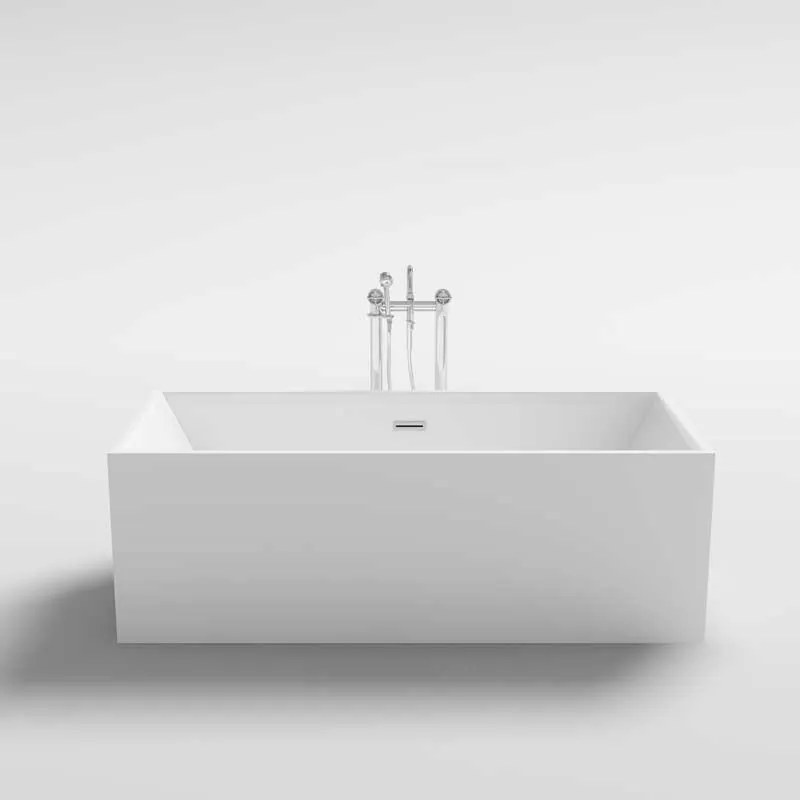 BPS-koupelny Volně stojící akrylátová vana HYD-SAN507A 150x75 bílá, odtokový komplet chrom