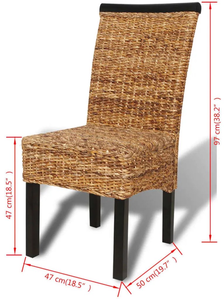 Jídelní židle 6 ks abaka a masivní mangovníkové dřevo - Default Title