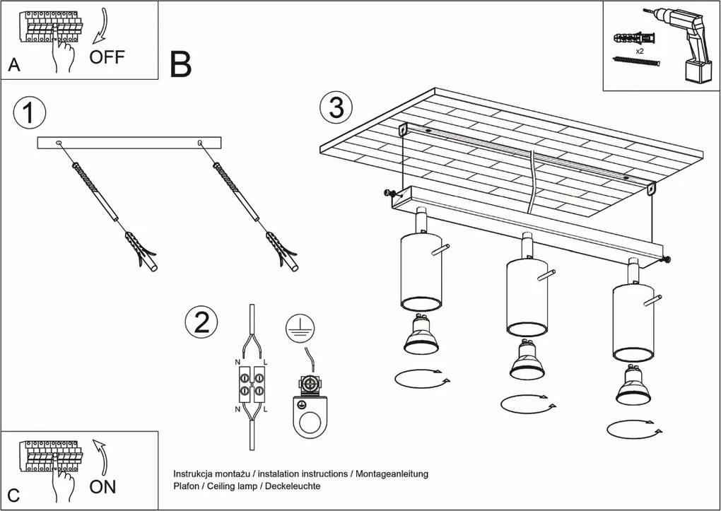 Sollux Lighting Stropní svítidlo RING 3 bílé