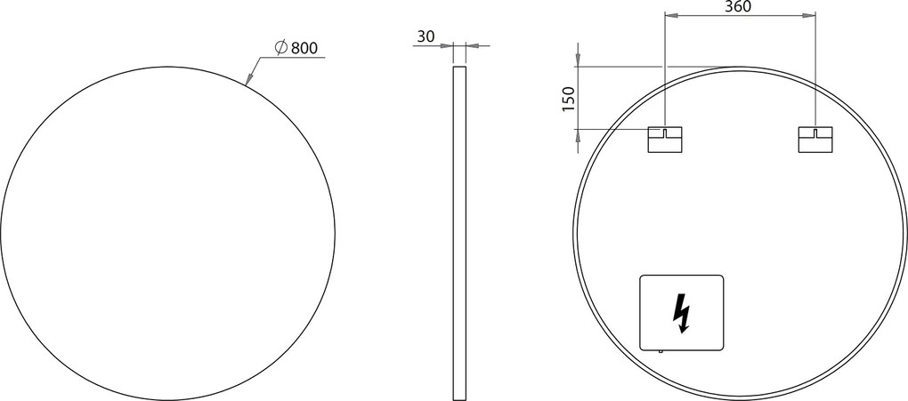 Sapho VELUR kulaté zrcadlo s LED podsvícením o 80cm VE080