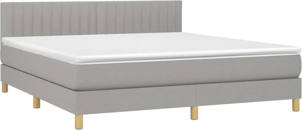 Box spring postel s matrací světle šedá 160 x 200 cm textil 3140785