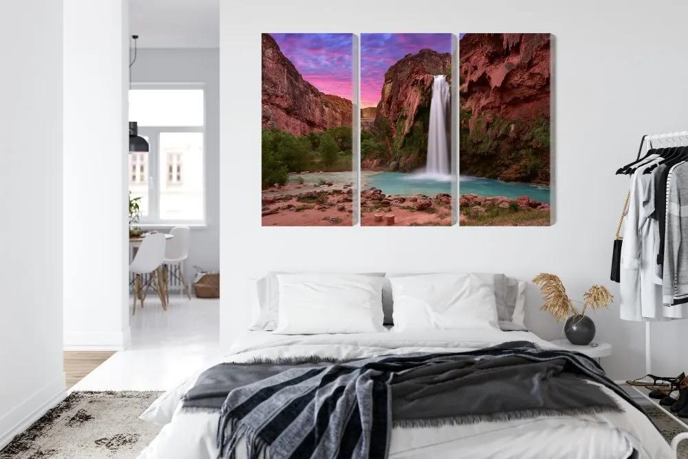 Vícedílný obraz Vodopády Havasupai Nedostatek Nedostatek Přírodní plátno 180x120