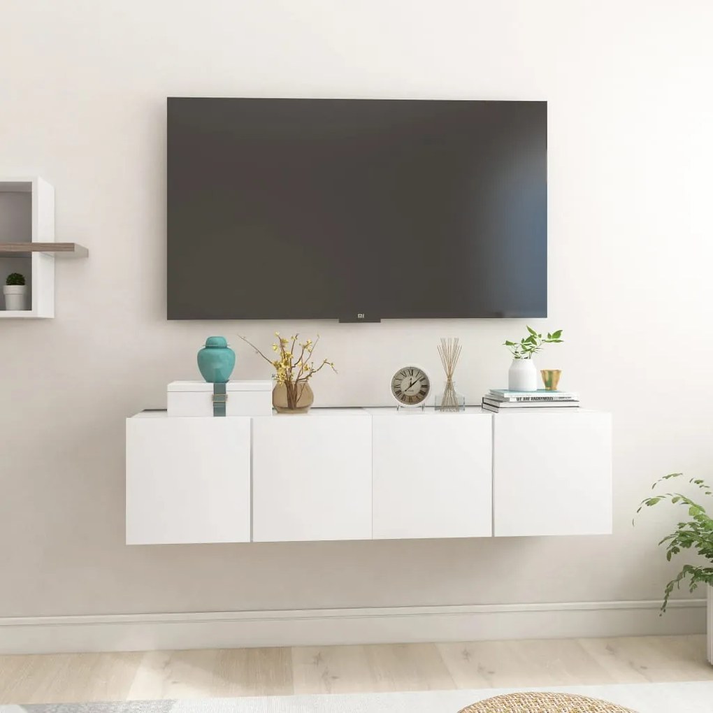 vidaXL Marketos Závěsné TV skříňky 2 ks bílé 60x30x30 cm