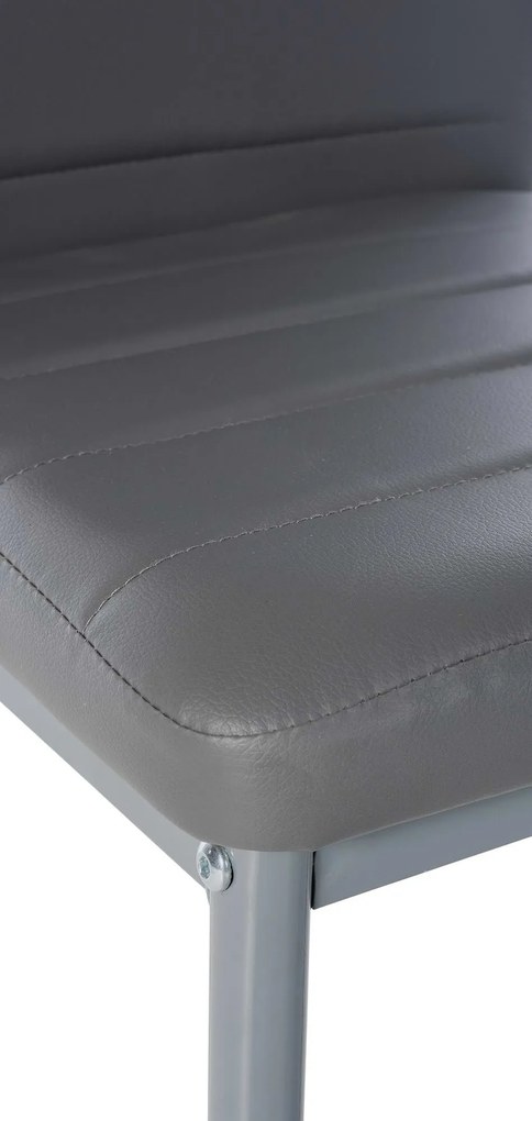 Sada 4 jídelních židlí Mayfair umělá kůže – šedá