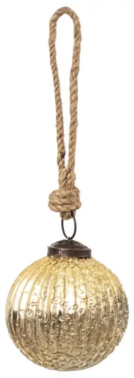 Zlatá skleněná vánoční ozdoba koule Emma – 7x7 cm