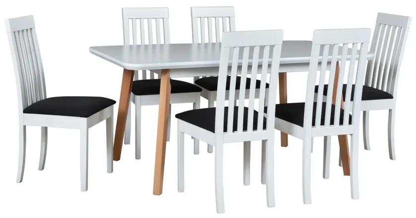 stoly/jidelni-stul-oslo-8 deska stolu ořech, podnož bílá, nohy bílá